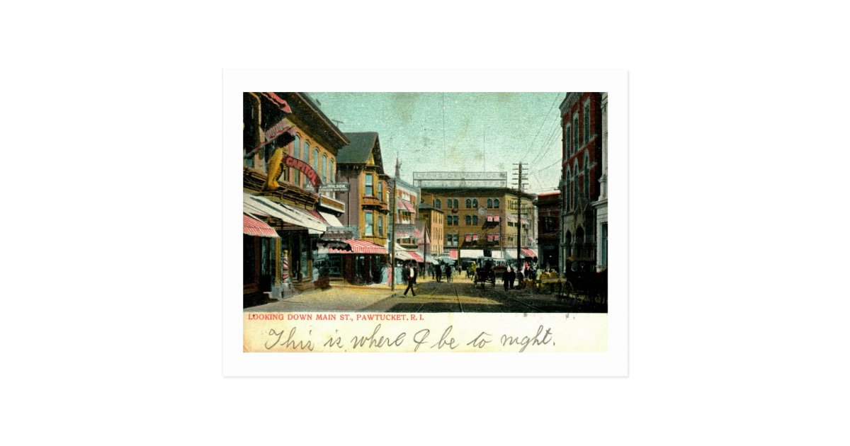 Main Street, Pawtucket, Rhode Island Vintage Postcard | Zazzle.com