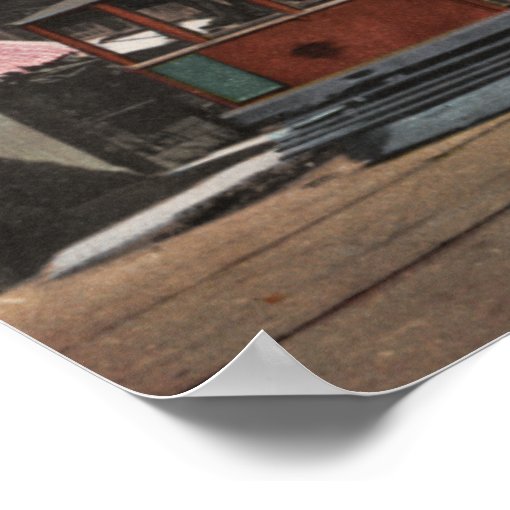 Main Street View with Street Car Poster | Zazzle