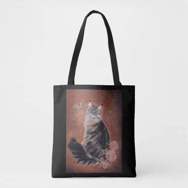 Maine coon cat art by Renee Lavoie Tote Bag | Zazzle
