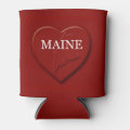 Maine Heart Map Design Can Cooler | Zazzle