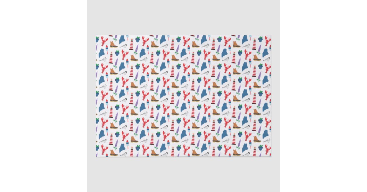 Maine Icons Tissue Paper | Zazzle