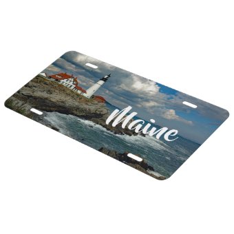 Maine Portland Head Lighthouse Photo License Plate | Zazzle
