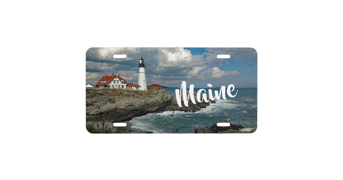Maine Portland Head Lighthouse Photo License Plate | Zazzle