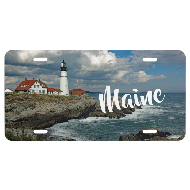 Maine Portland Head Lighthouse Photo License Plate | Zazzle