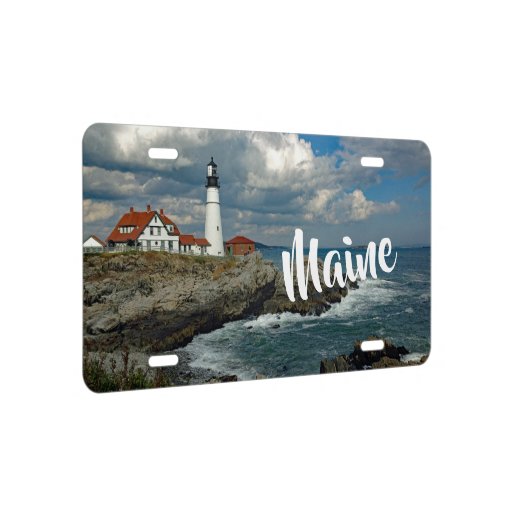 Maine Portland Head Lighthouse Photo License Plate | Zazzle