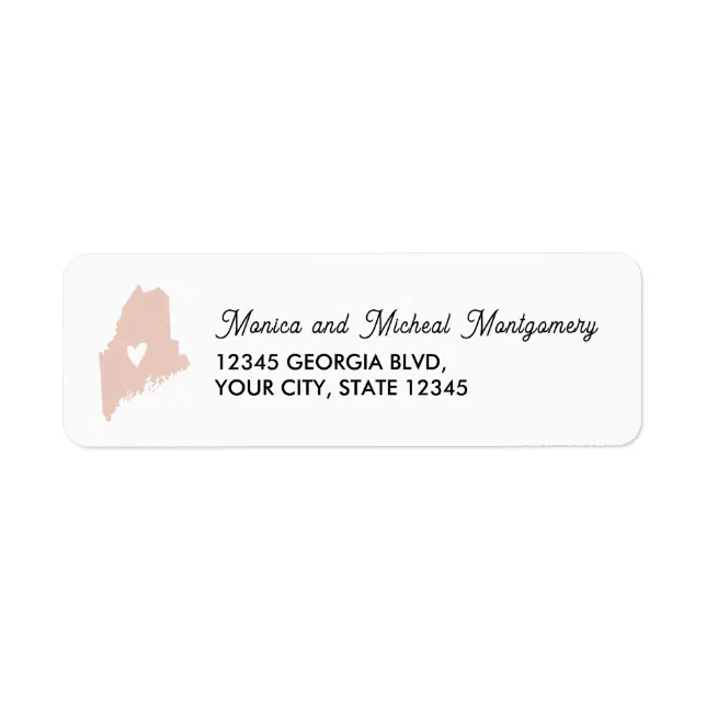 MAINE State Map with Heart - ANY COLOR Label | Zazzle