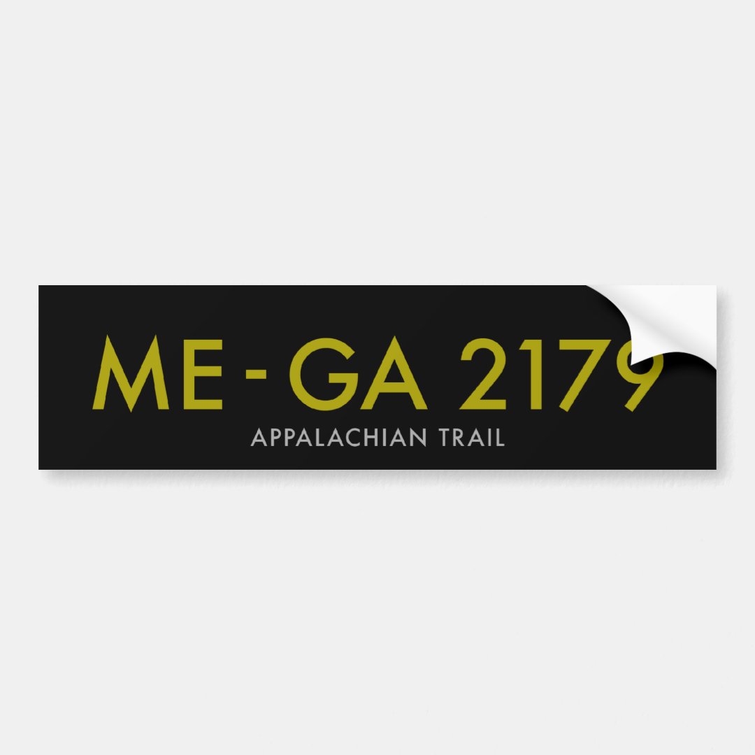 Maine to Georgia 2179 Miles - Appalachian Trail Bumper Sticker | Zazzle