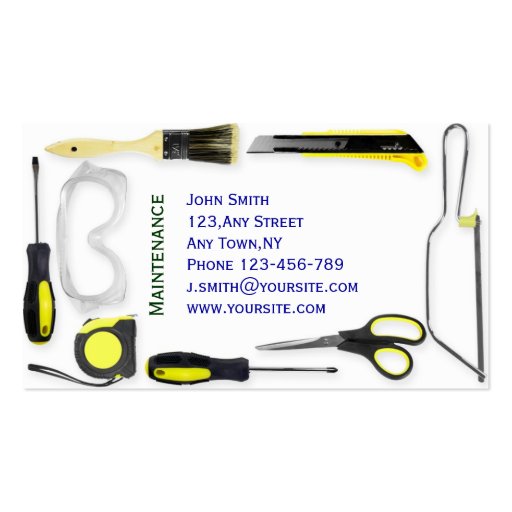Maintenance Business Card Template | Zazzle