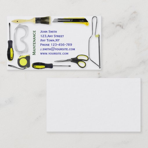 Maintenance Business Card Template | Zazzle