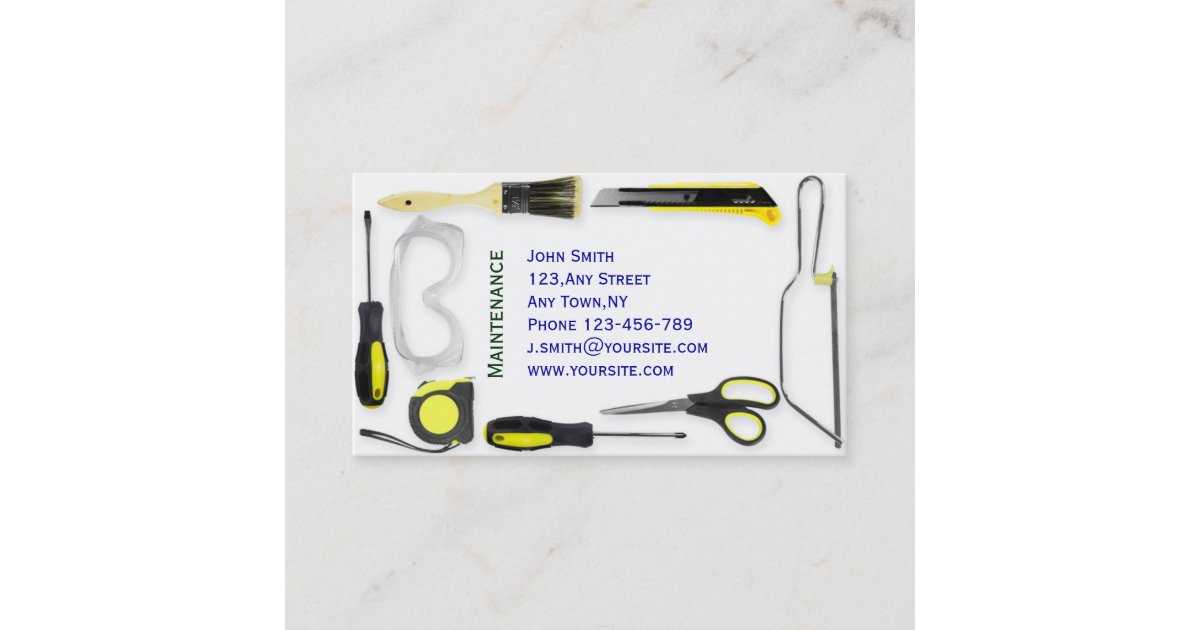 Maintenance Business Card Template | Zazzle