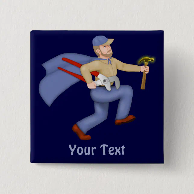 Maintenance Man Pinback Button | Zazzle