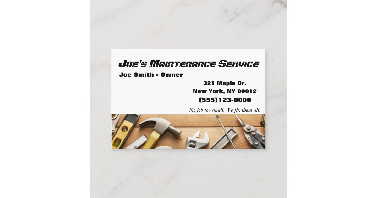 Maintenance Repair Handyman Service Business Card | Zazzle
