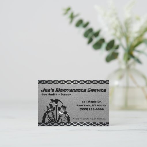 Maintenance Repair Handyman Service Business Card | Zazzle