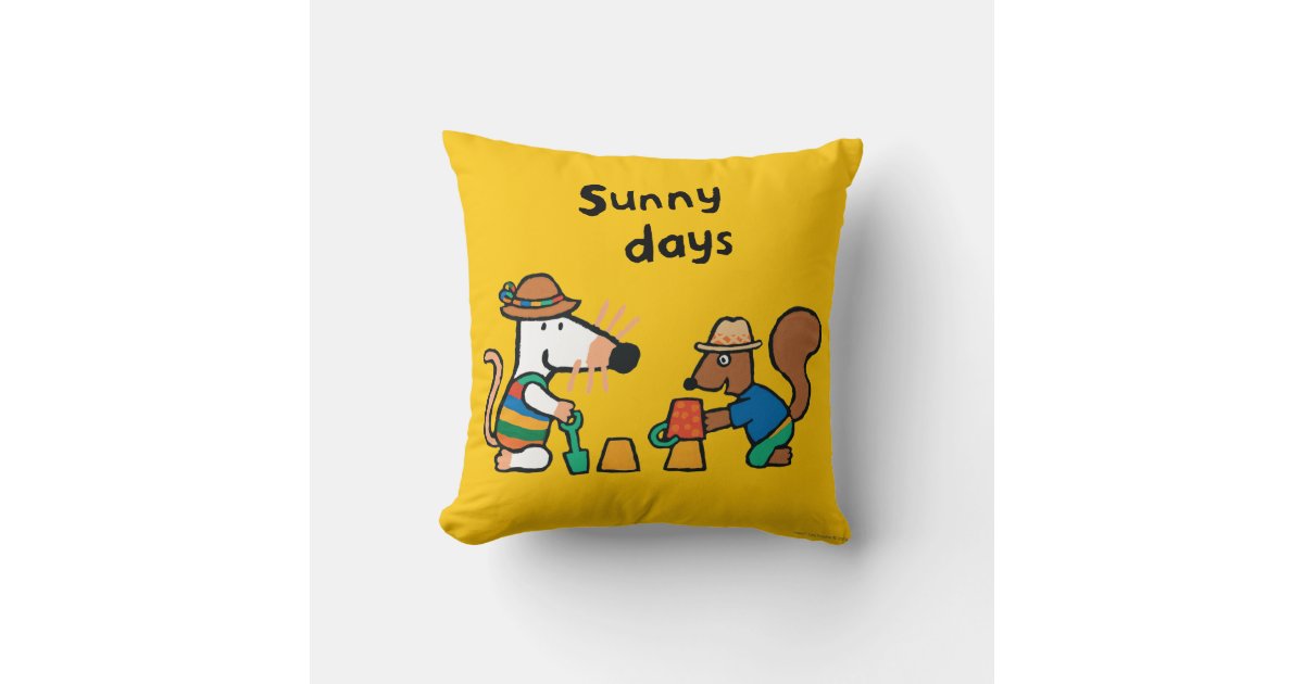 Maisy and Cyril Build a Sand Castle Throw Pillow | Zazzle