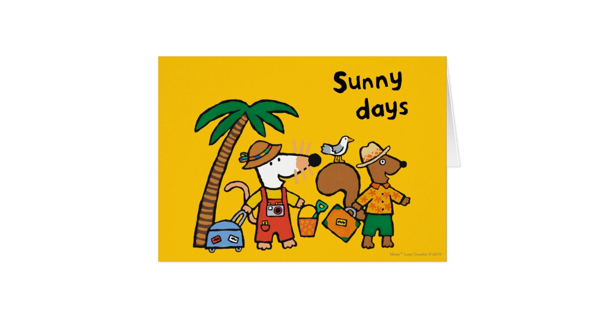 Maisy and Cyril with Palm Tree at the Beach | Zazzle