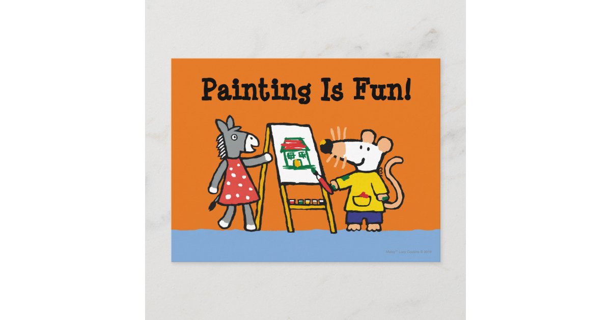 Maisy and Dotty Paint at Preschool Postcard | Zazzle