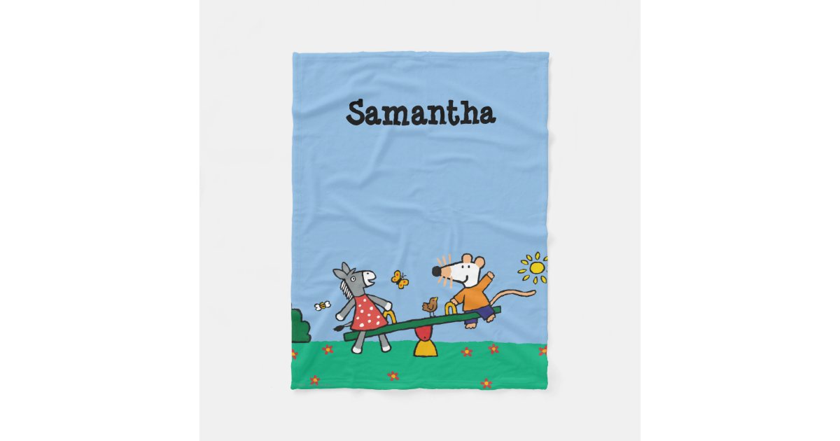 Maisy and Dotty Seesaw at the Playground Fleece Blanket | Zazzle