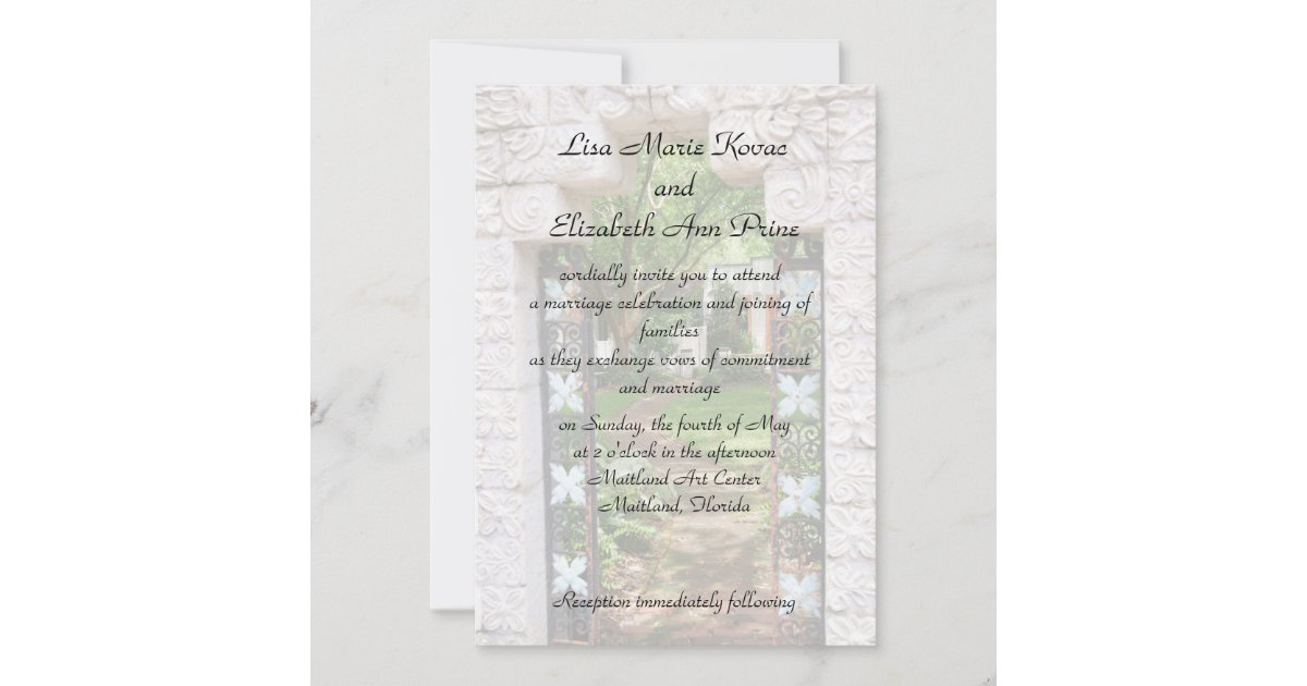 Maitland Art Center Commitment Ceremony Invitation | Zazzle