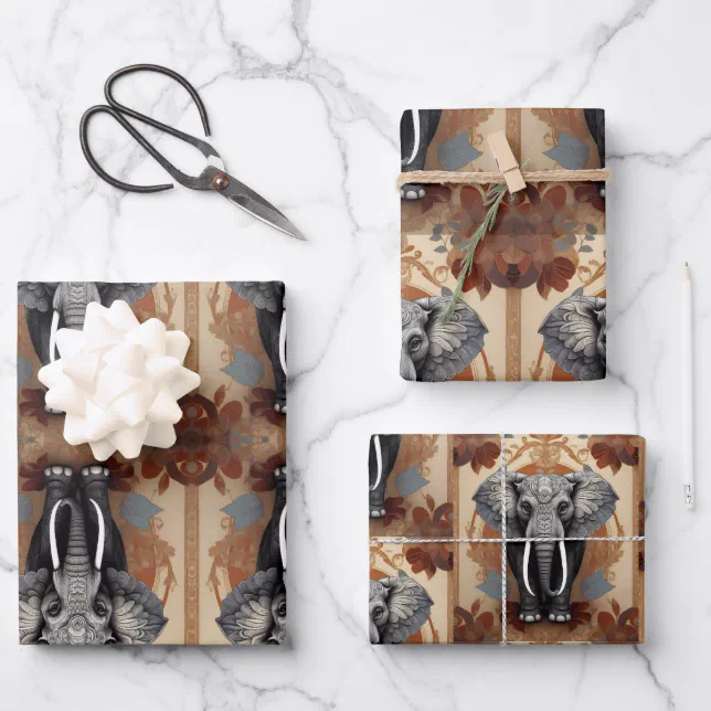 Majestic African Elephant Wrapping Paper Sheets | Zazzle