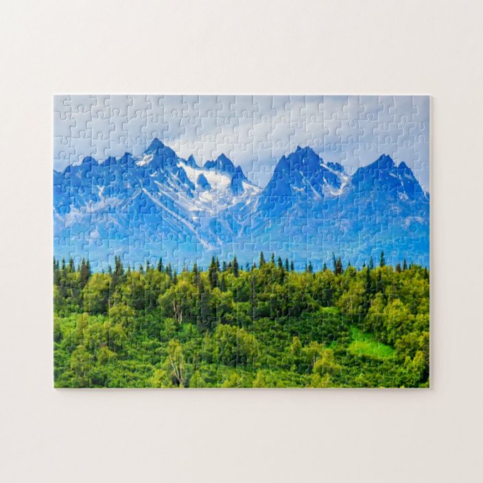 Majestic Alaska Mountains Jigsaw Puzzle | Zazzle.com
