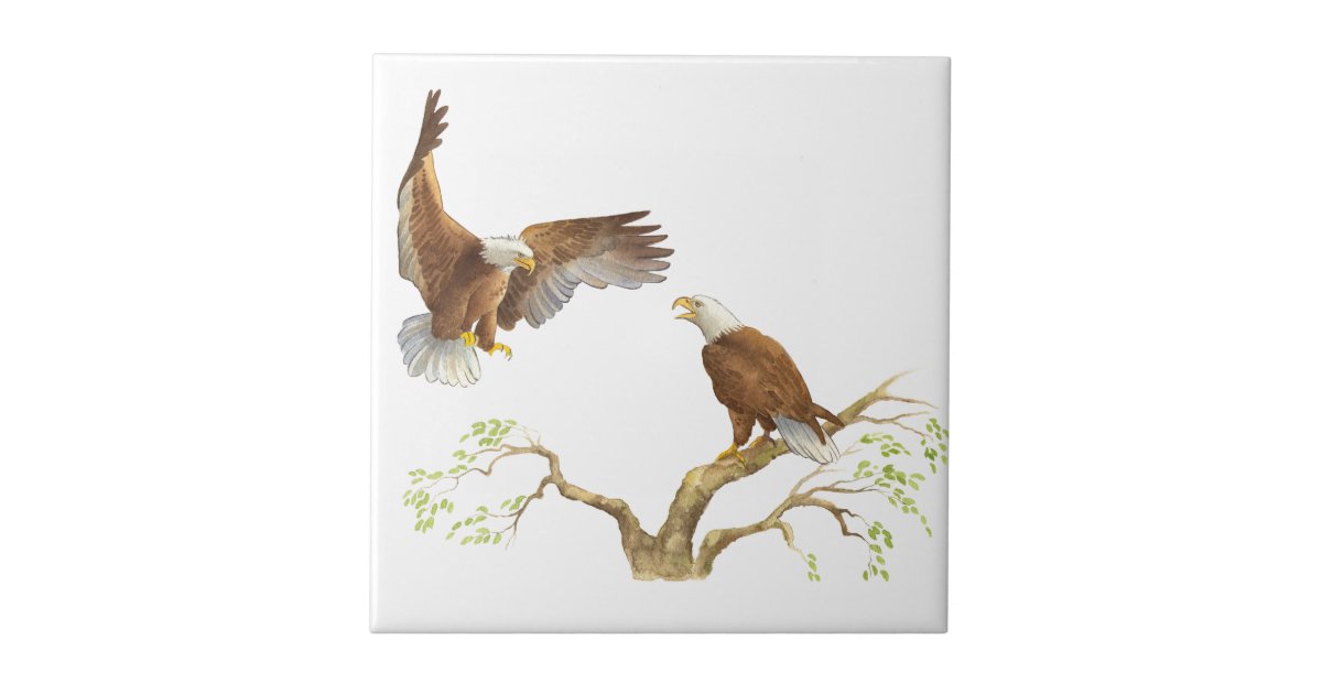 Majestic Bald Eagles Tile | Zazzle