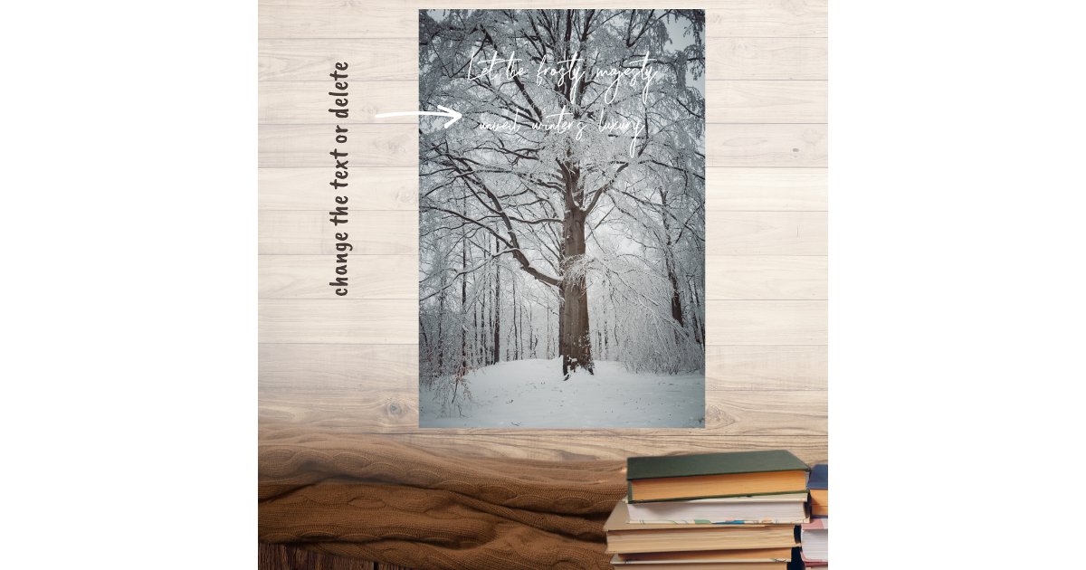 Majestic beech tree in the winter forest poster | Zazzle