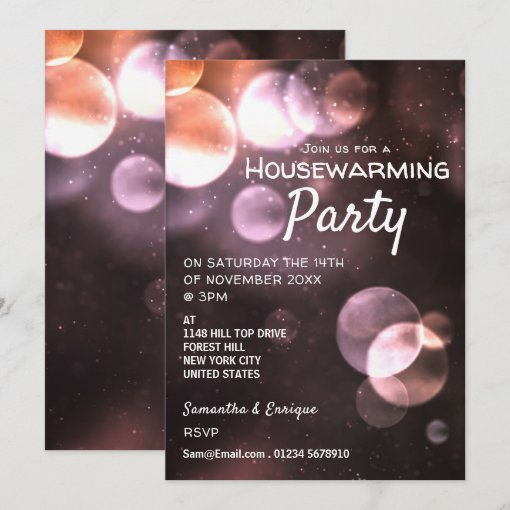 Majestic Bokeh Lights, Housewarming Party Invite | Zazzle