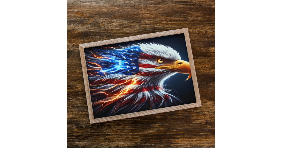 Majestic Eagle Saluting With American Pride Poster | Zazzle