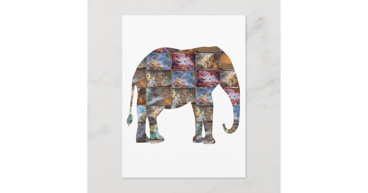 Majestic Friendly Animal : Elephant Marble Tiles Postcard | Zazzle