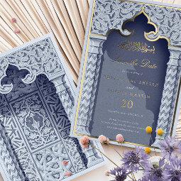 Majestic Islamic Arch Save the Date Foil Invitation | Zazzle