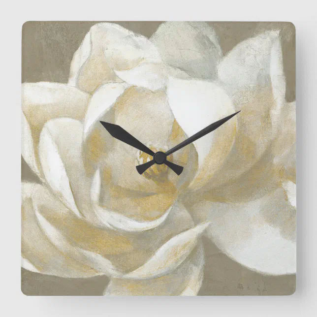 Majestic Magnolia Square Wall Clock | Zazzle