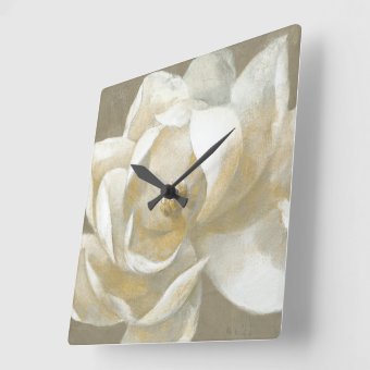 Majestic Magnolia Square Wall Clock | Zazzle