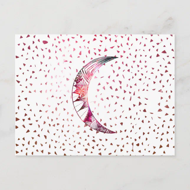 Majestic Moon Hand Drawn Nebula Abstract Stars Postcard | Zazzle