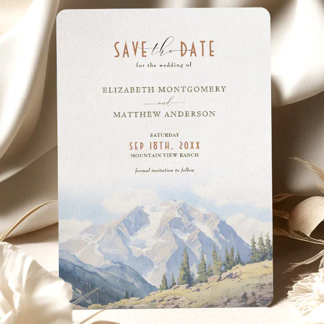 Majestic Mountain Range Save the Date Invitation | Zazzle