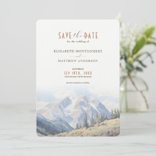 Majestic Mountain Range Save the Date Invitation | Zazzle