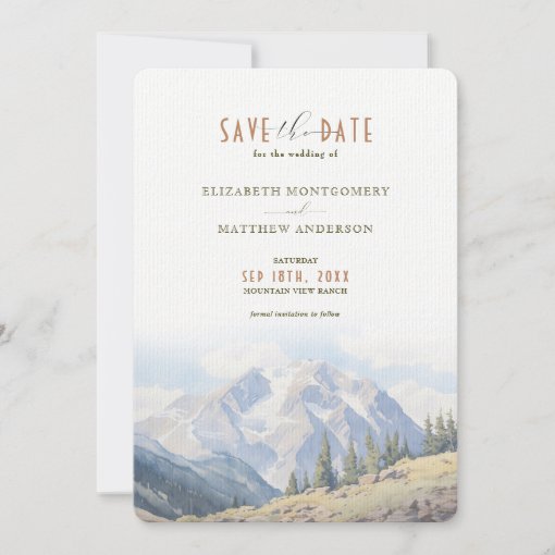 Majestic Mountain Range Save the Date Invitation | Zazzle