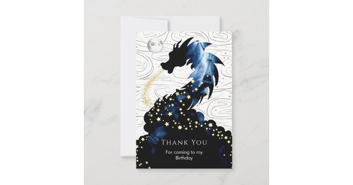Majestic Mythical Dragon Birthday Thank You Card | Zazzle