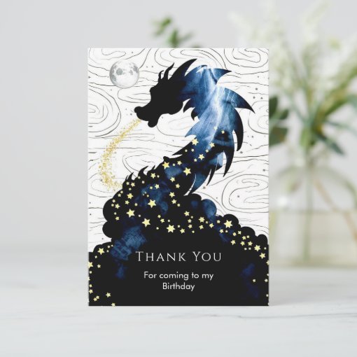 Majestic Mythical Dragon Birthday Thank You Card | Zazzle