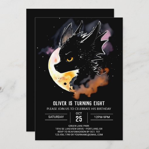 Majestic Mythical Fantasy Dragon Birthday Invitation | Zazzle