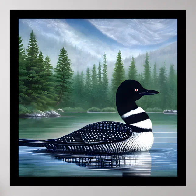 Majestic Northern Wilderness Loon Poster | Zazzle