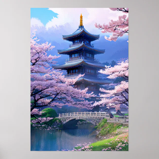Majestic Pagoda Poster | Zazzle