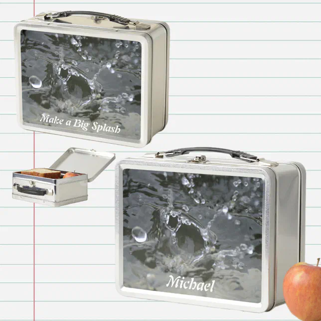 Make a Big Splash Splashing Water Fun Metal Lunch Box | Zazzle