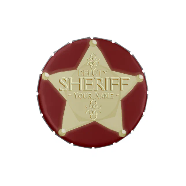 Make a Deputy Sheriff Name Badge Western Party Candy Tin | Zazzle