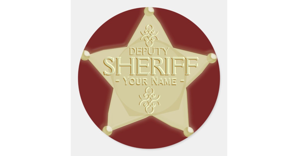 Make a Deputy Sheriff with Name Badge Sticker | Zazzle