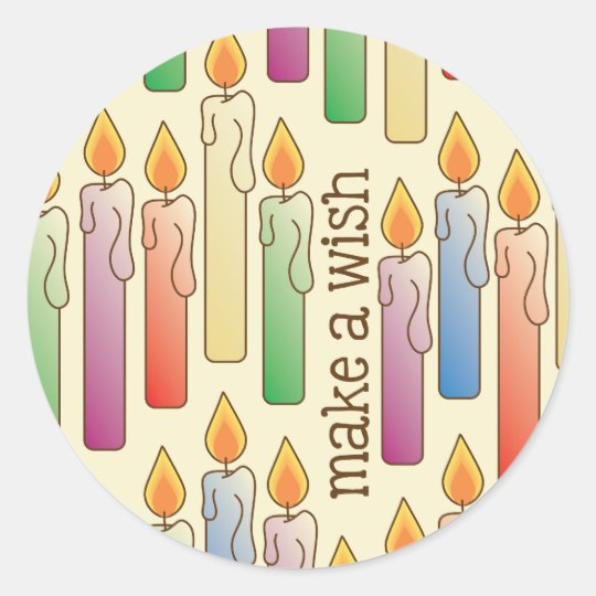 “Make a Wish” Birthday Candles Sticker | Zazzle.com