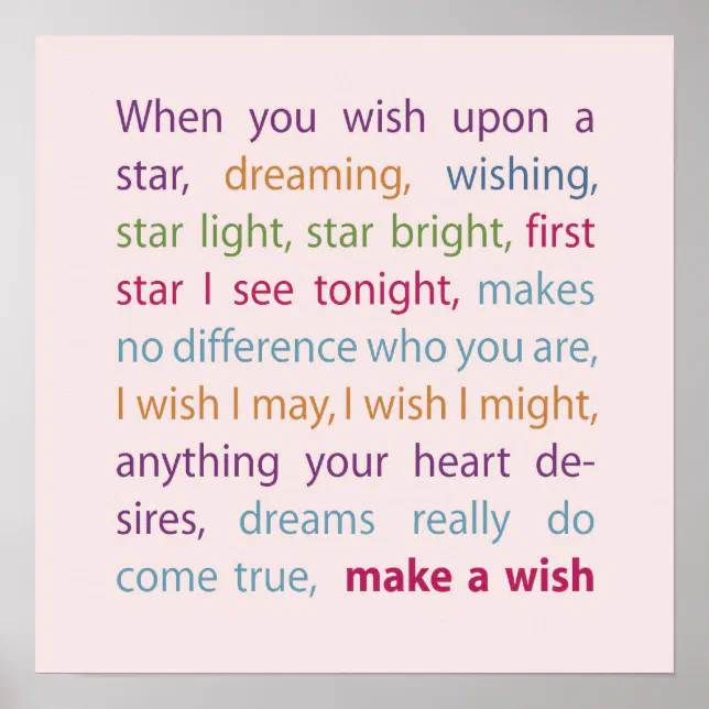 Make a Wish Poster | Zazzle