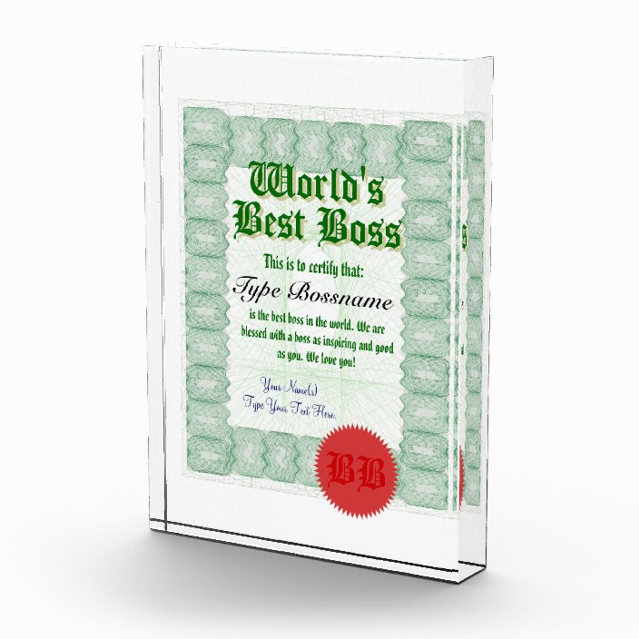 Make a World's Best Boss Certificate Award | Zazzle.com