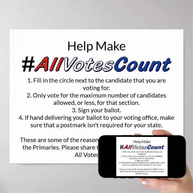 Make All Votes Count with Election Tips Posters | Zazzle