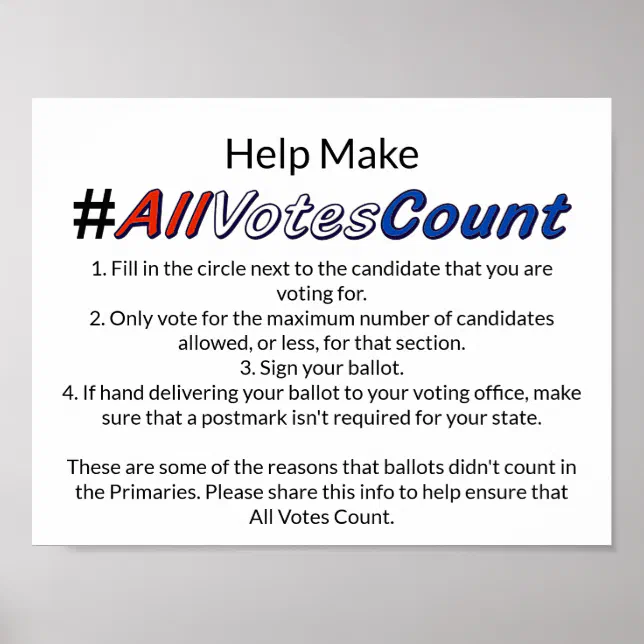 Make All Votes Count with Election Tips Posters | Zazzle