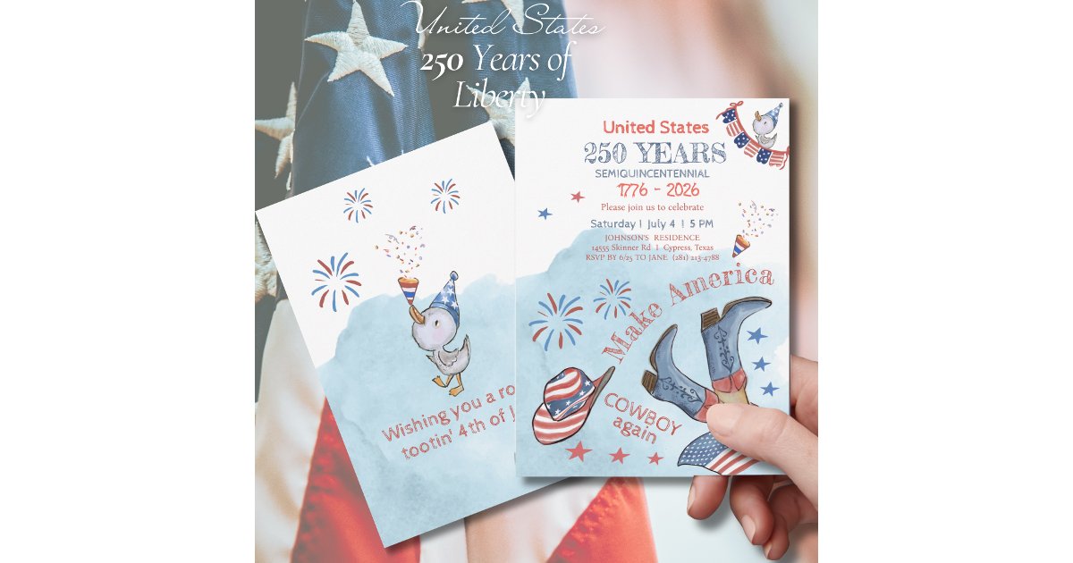 Make America Cowboy Again - 250th Celebration Invitation | Zazzle